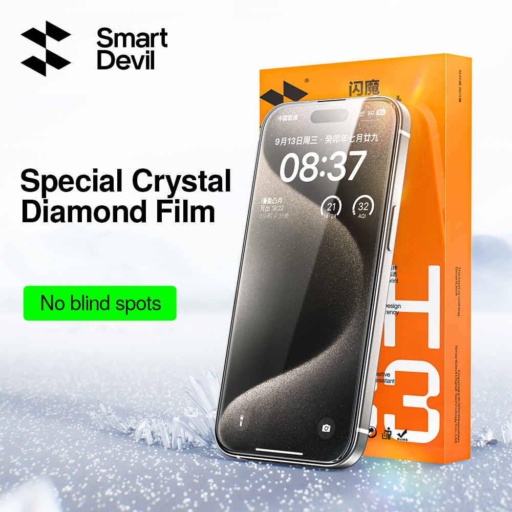 Smartdevil HD Edgeless คริสตัลกระจกนิรภัยสําหรับ iPhone 16/16Pro/16Plus/16ProMax Textureless ...