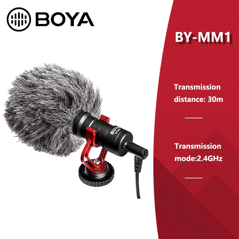 Boya BY-MM1 Cardiod Shotgun Mini ไมโครโฟนแบบมีสายสําหรับกล้อง iphone PC ...