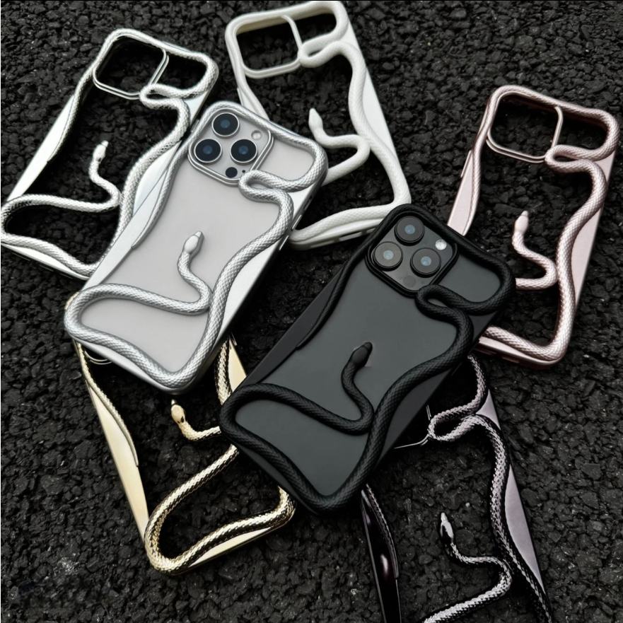 【TPU soft case/Snake/Gold】เคส compatible for iphone 11 12 13 14 15 16 ...