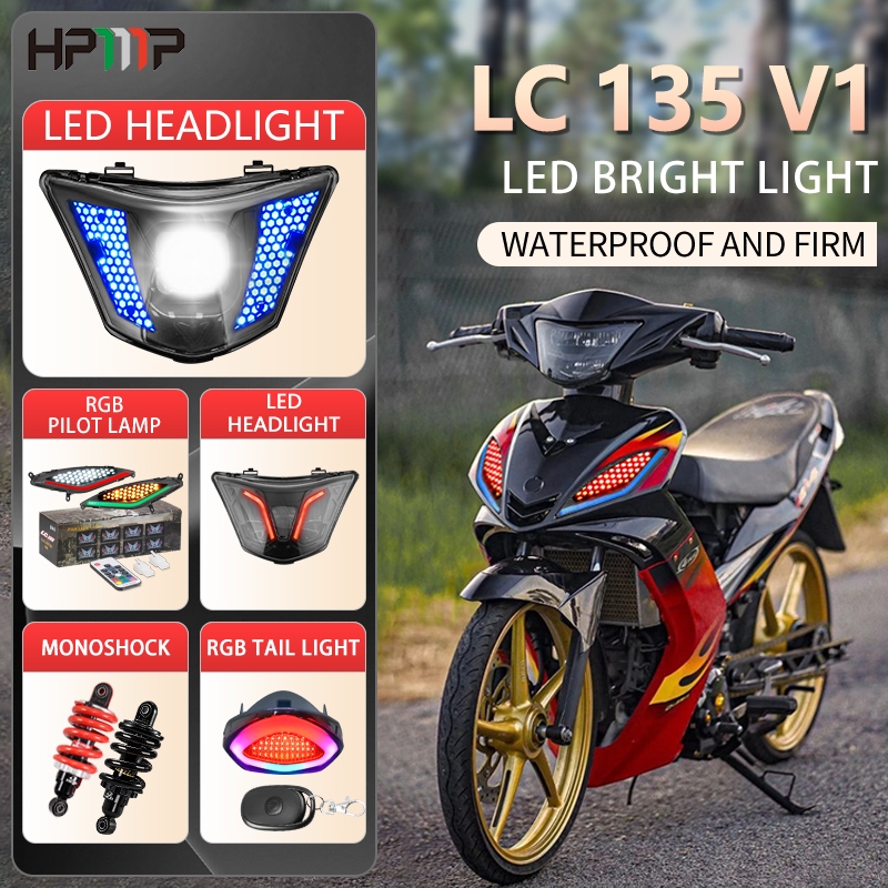 Lc135 V1 PNP LED HEADLAMP RGB SIGNAL PILOT โคมไฟไฟท้าย LAMP DEPAN รีโมทคอนโทรล HPMP TST YAMAHA ...