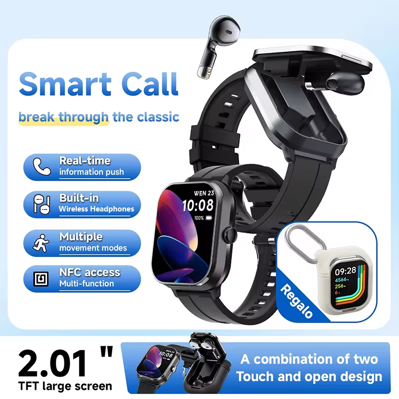 สมาร์ทวอทช์ D8 PRO TWS 2-in-1 หูฟังบลูทูธ NFC อัตราการเต้นของหัวใจและความดันโลหิตการตรวจสอบ ...