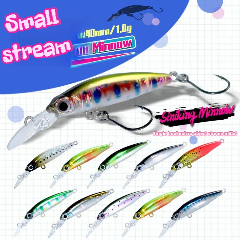 【TRAINFIS】MINI 1.8g/4 ซม.Sking Minnow Fishing Lure 8 # ตะขอเดี่ยว 3D Eyes Laser Trolling พลาสติก ...