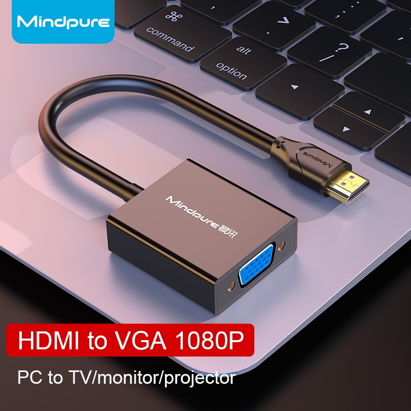 ⚡COD⚡Mindpure HDMI to VGA Converter 1080P HD Video Adapter สําหรับแล็ป ...