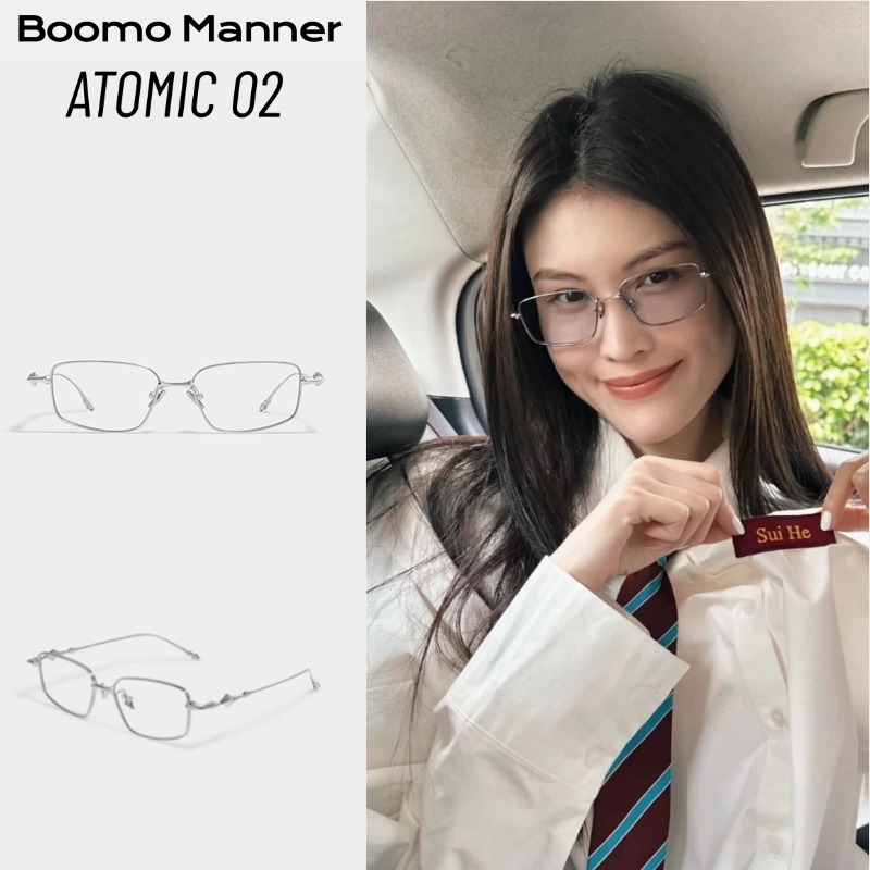 Boomo Manner - Atomic 02 - แว่นตาป้องกันแสงสีฟ้า Titanium Square Frame [3003] | Shopee Thailand