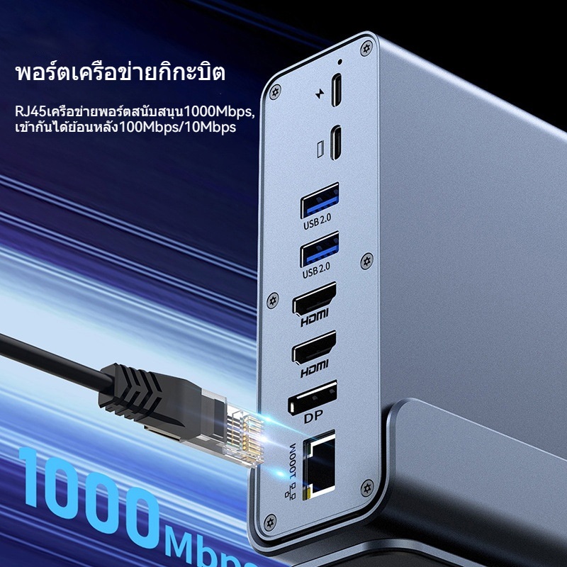15 in 1 Desktop Docking Station usb4 Extender typec แล็ปท็อป Dual hdmi ...
