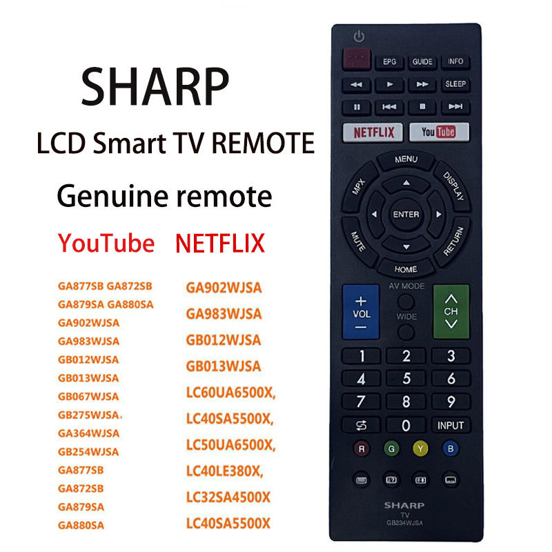 ของแท้ Remote รีโมททีวี SHARP LED LCD TV รีโมท 4K 2K UHD Android TV GB234WJSA RM-L1346 GA877SB ...