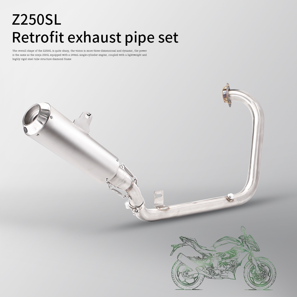 สําหรับ Kawasaki Z250 Z250SL 2015-2017 ระบบไอเสียเต็มรูปแบบดัดแปลง Slip บนด้านหน้ากลาง Link ท่อ ...