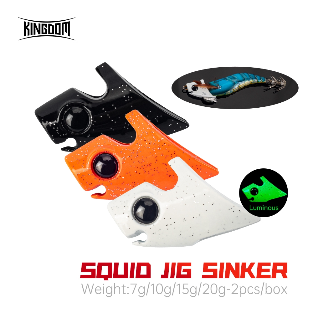 Kingdom EGI SHRIMPER ปลาหมึกจิ๊ก Sinker 2 ชิ้น 7 กรัม/10 กรัม/15 กรัม/20 กรัมปลาหมึก Lure ตะกั่ว ...