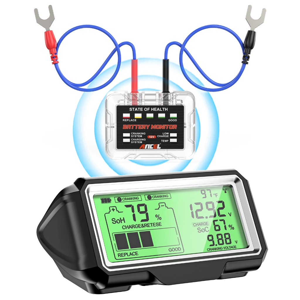Ancel BM200 PRO 12V เครื่องทดสอบแบตเตอรี่ หน้าจอ LED SOH SOC เครื่อง ...