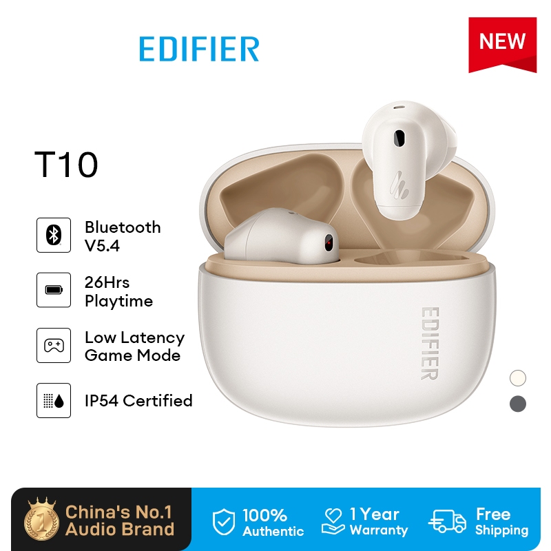 Edifier T10 Bluetooth V5.4 AI Call Noise Cancellation SBC Supports Fast Charging 26Hours IP54 ...