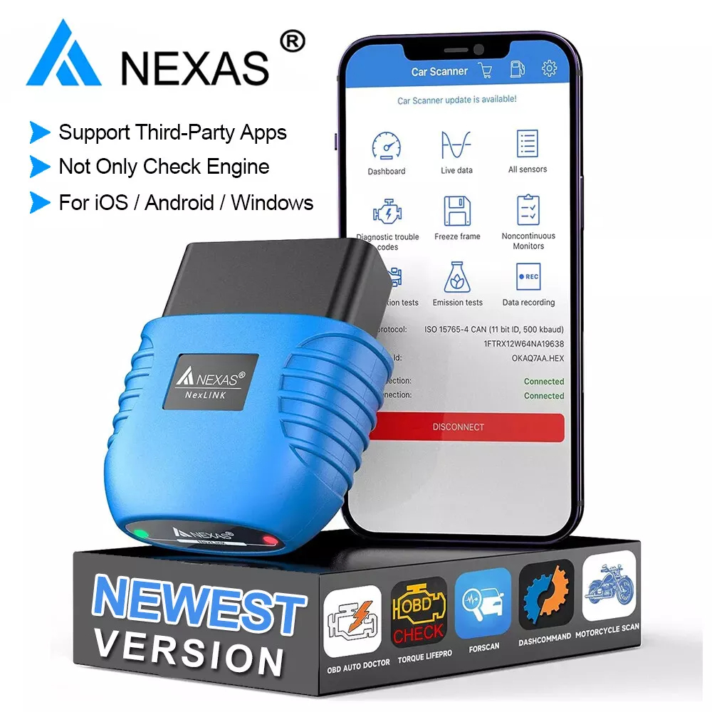 Nexas Nexlink Bluetooth OBD2 Scanner เครื่องสแกนเนอร์รถยนต์ Eobd เครื่องอ่านโค้ด เช็คไฟ ...