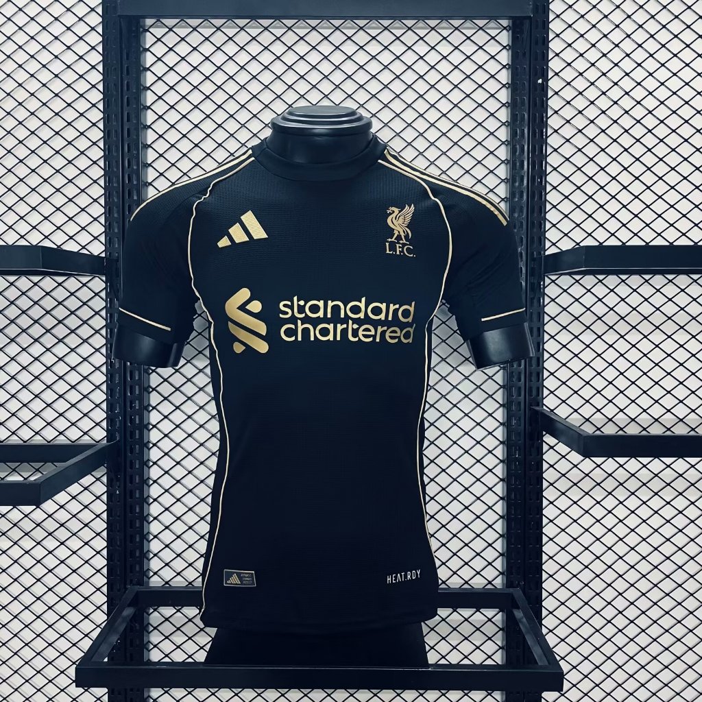 Player Edition 2526 Liverpool away black football top เสื้อยืดแขนสั้น ...