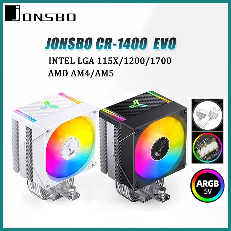 Jonsbo CR-1400 EVO Series ฮีทซิงค์สีดํา/ขาว CPU Cooler Tower Intel/AMD ...