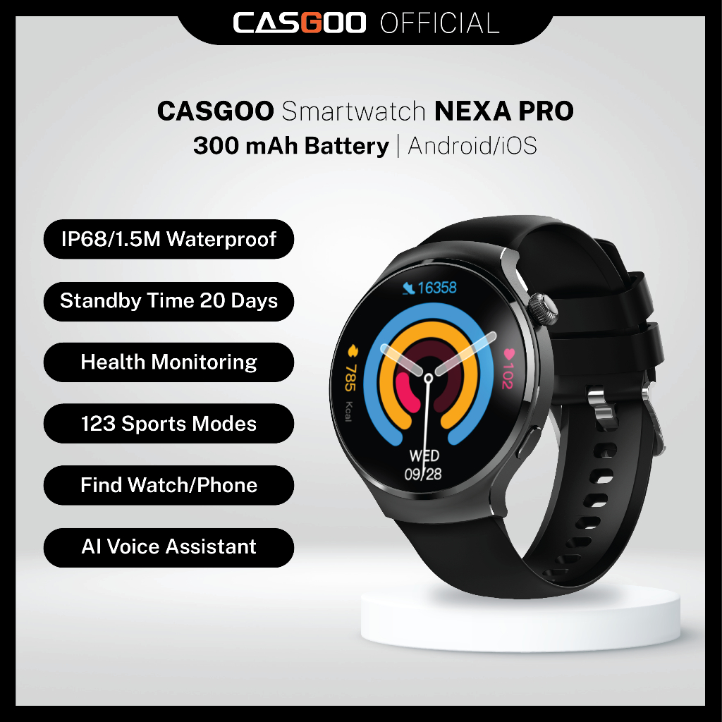 Casgoo Smartwatch Nexa Pro ฟังก์ชันโทรศัพท์บลูทูธ หน้าจอ AMOLED ขนาด 1. ...