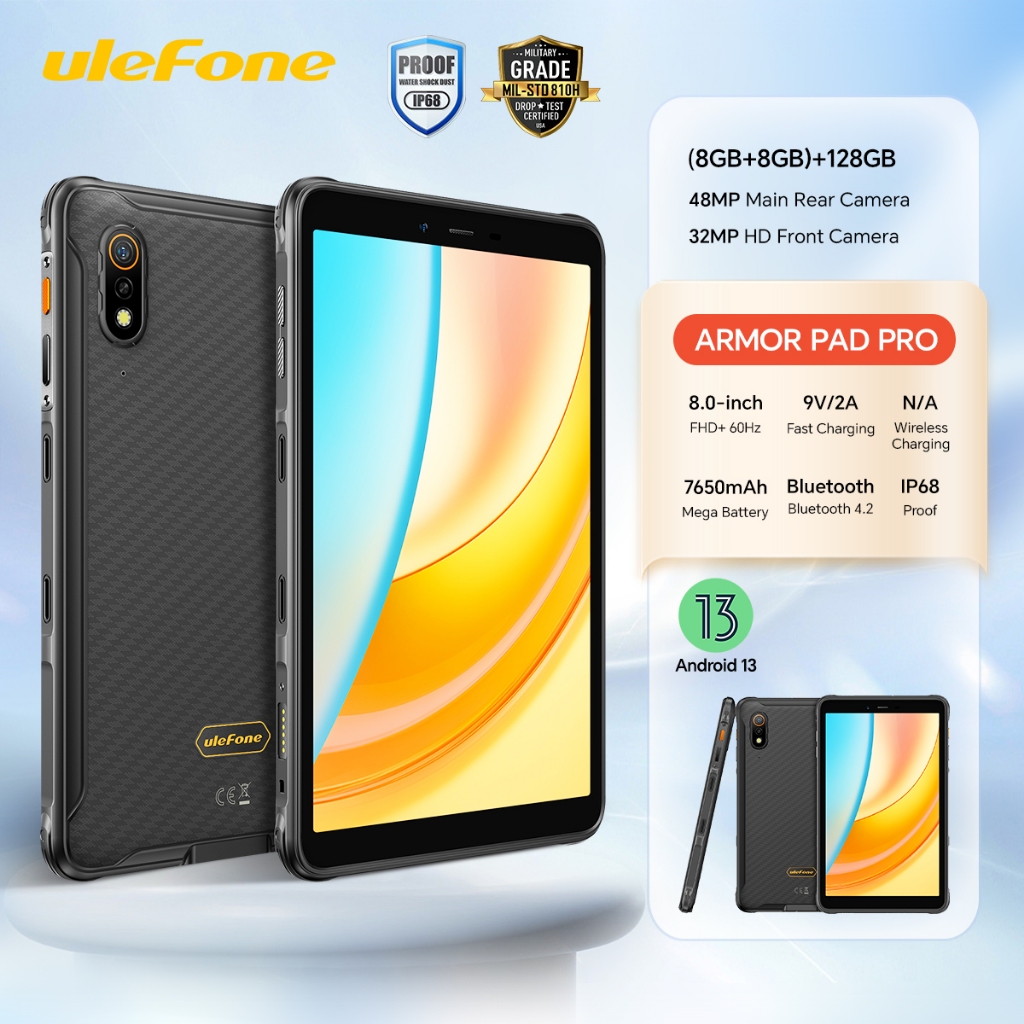 Ulefone Armor Pad Pro ทนทาน OEM 8 นิ้วอุตสาหกรรมแท็บเล็ต pcs กันฝุ่นกัน ...