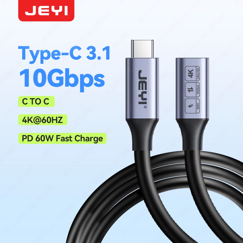 Jeyi สายเคเบิลต่อขยายฮาร์ดไดรฟ์ Type-C 3.1 Gen 2 ตัวผู้ เป็นตัวเมีย 3A ...