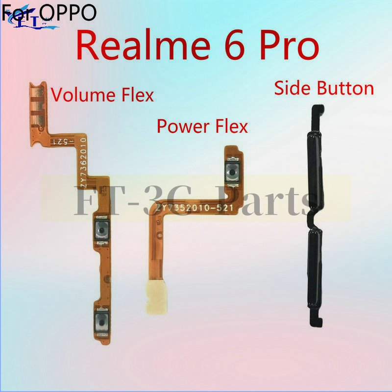 สําหรับ OPPO Realme 6 Pro 6pro เปิด/ปิดปุ่มสวิทช์ด้านข้าง Volume Up Down ปุ่ม Flex Cable อะไหล่ ...