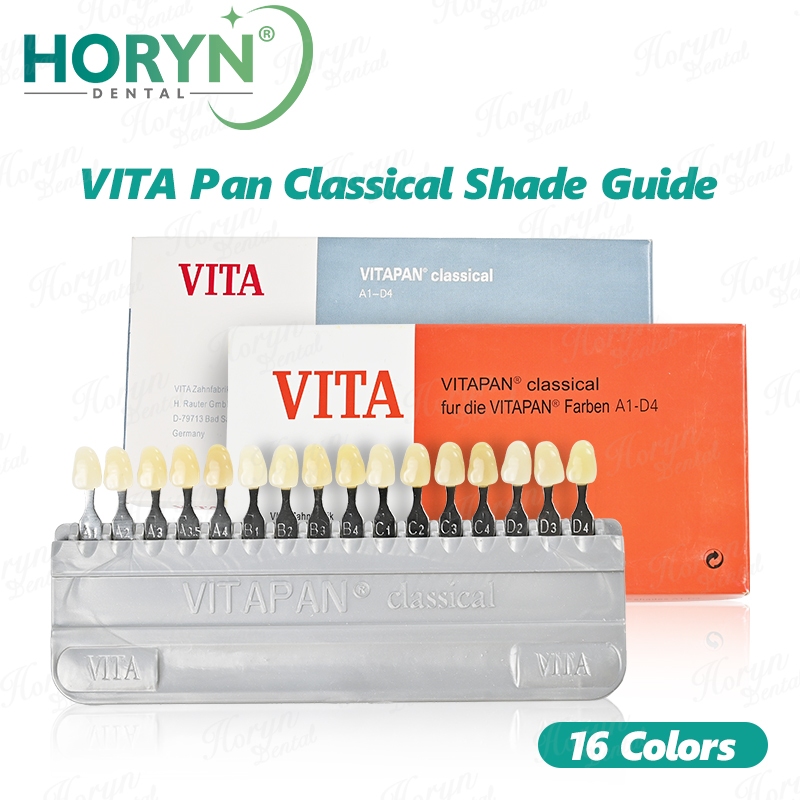 16 สีฟัน Shade Guide อุปกรณ์ทันตกรรมคลาสสิกฟัน Whiting Porcelain ...