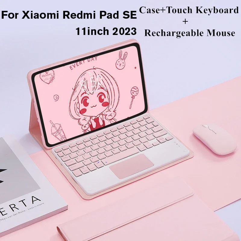 สําหรับ Xiaomi Redmi Pad SE 2023 11 นิ้ว Funda คีย์บอร์ดไร้สายบลูทูธ ...