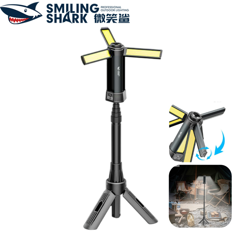 ยิ้ม Shark LY8280 ไฟ LED Camping 10 โหมด Spin Lighting Camping โคมไฟ ...