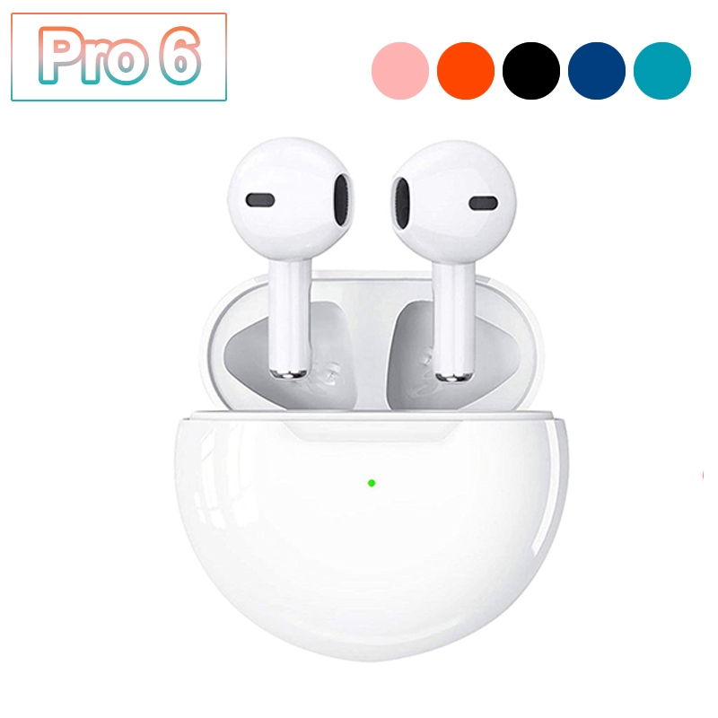 หูฟังบลูทูธไร้สายสเตอริโอความเที่ยงตรงสูง pro6 TWS พร้อมเคสชาร์จแบบ ...