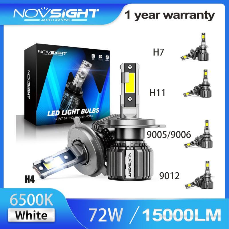 2 แพ็ค 15000LM NOVSIGHT N74 H11 H7 9005 9006 9012 72W 6500K LED ไฟหน้า ...