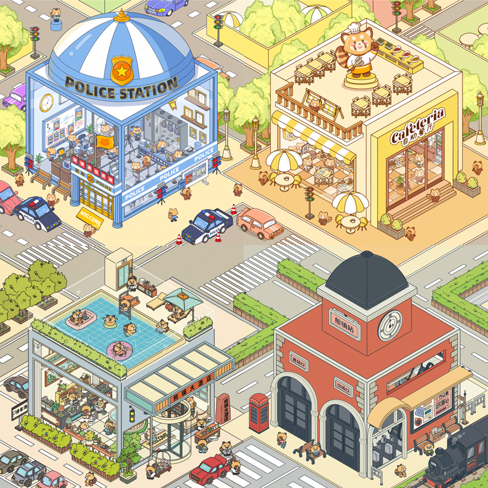 Kowei 3 ชิ้น [ชุดธุรกิจทุกวัน 2.5D] น่ารัก Double-Deck Deco สติกเกอร์ส ...