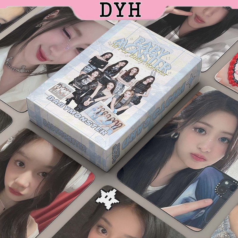 50 ชิ้น/กล่อง BABYMONSTER เลเซอร์การ์ด Photocards ASA RAMI AHYEON RORA ...