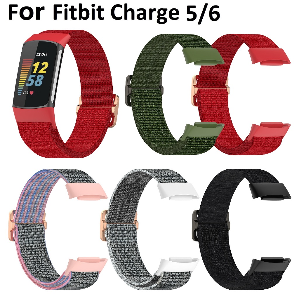 Nylon loop Compatible For Fitbit Charge 6 Strap Soft Fitbit Charge 5 ...