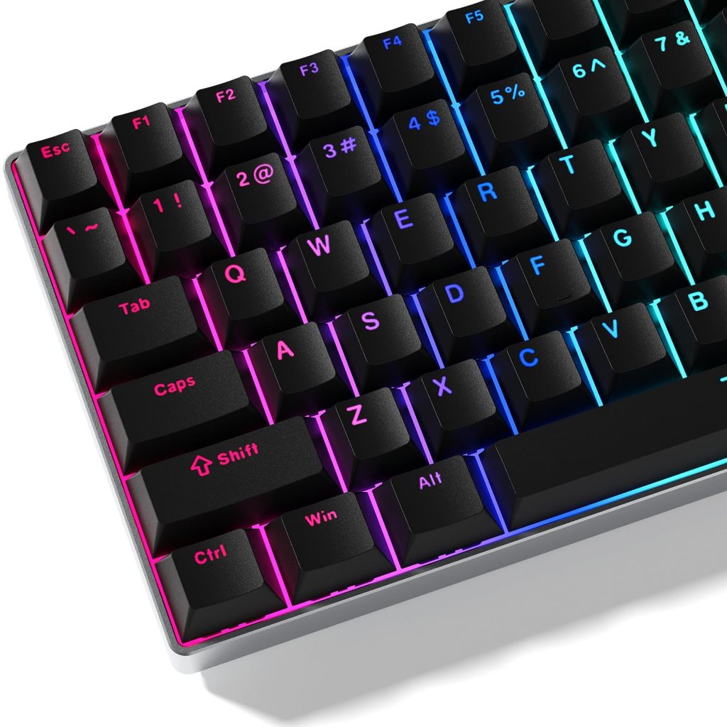 124 คีย์สีดําบริสุทธิ์ Shine ผ่าน Custom Keycaps Double Shot PBT Key ...