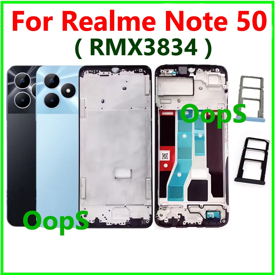 ฝาหลังแบตเตอรี่สําหรับRealme Note 50 RMX3834 โทรศัพท์LCDด้านหน้ากรอบ ...
