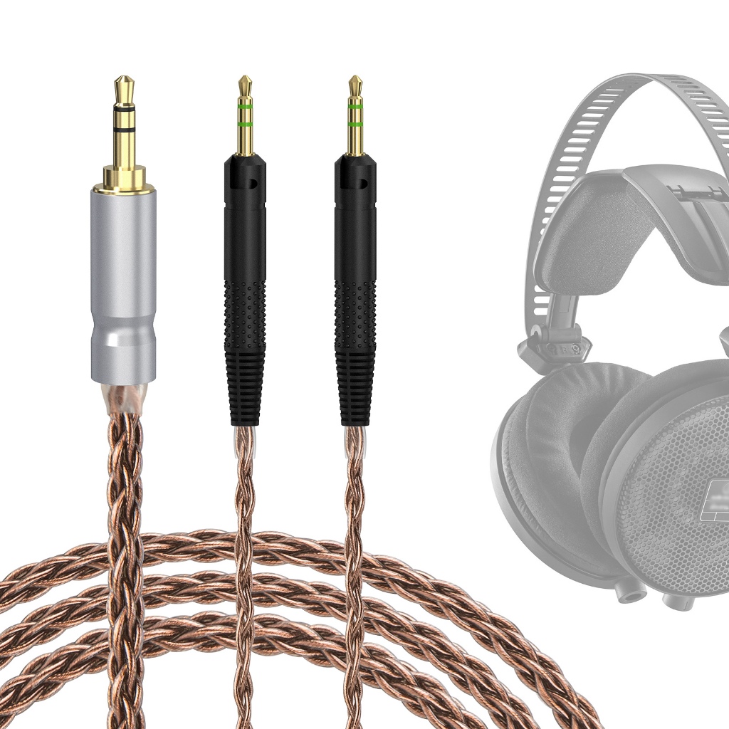 Geekria สายสัญญาณเสียงอัพเกรดทองแดงเข้ากันได้กับหูฟัง ATH-R70X, สายหู ...