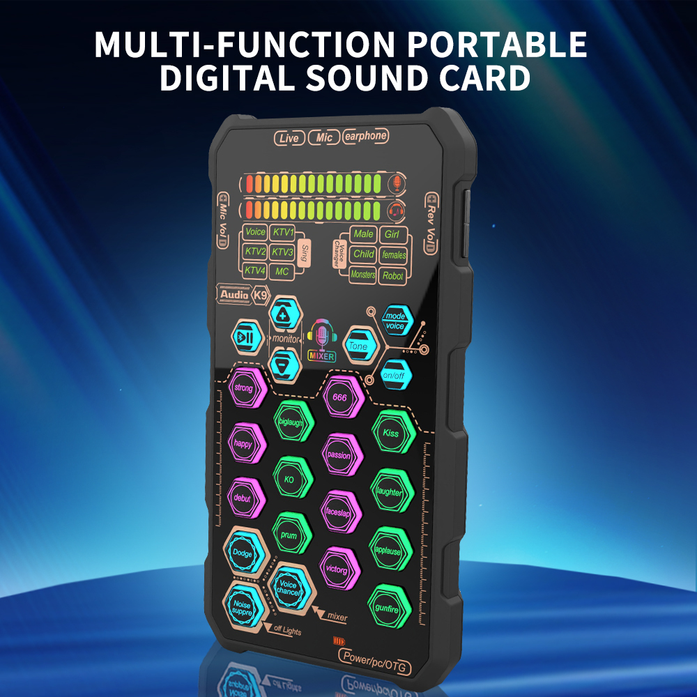 การ์ดเสียงแบบพกพา Hosabely SK9 สําหรับการสตรีมสด/การบันทึก/เกม | Shopee ...