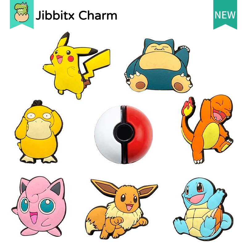 Jibbitx 8 ชิ้นแฟชั่น Clog Jibbits charmCreative การ์ตูนน่ารัก ...