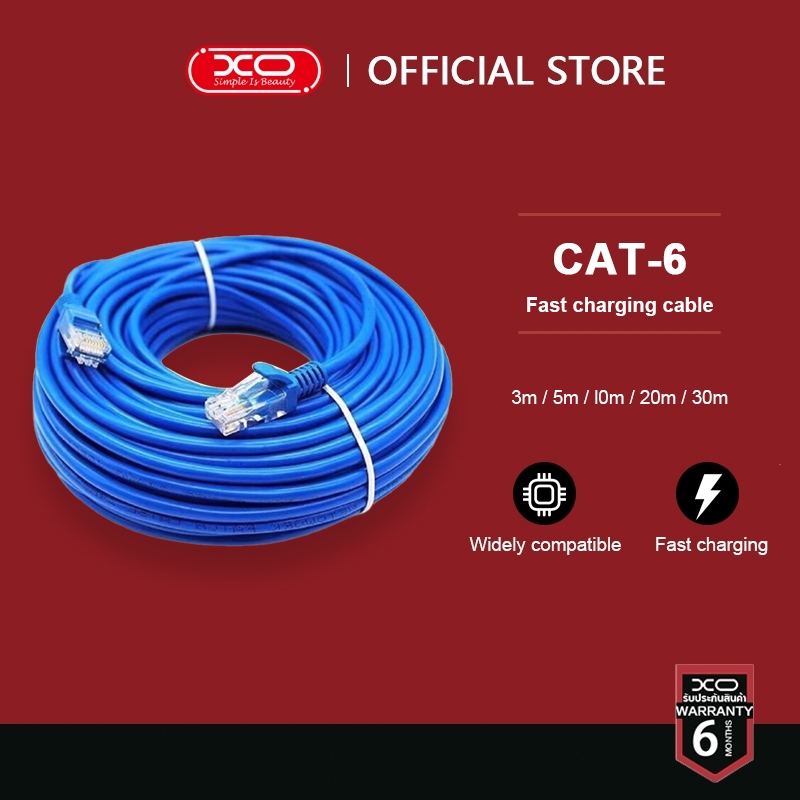 สาย Lan Cat6 10/100/1,000Mbps รองรับอินเทอร์เน็ต Gigabit Class 1Gbps ...