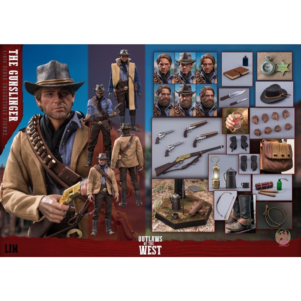 LIMTOYS LIM008 1/6 THE GUNSLINGER OUTLAWS OF THE WEST Red Dead Revolver ...