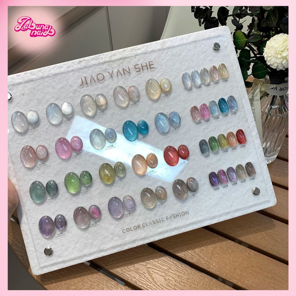 【พร้อมส่ง】ชุดยาทาเล็บเจลแคทอายเจล JYS 20 สี เจลลูกแก้ว (JIAO YAN SHE) ฟรีการ์ดสี + แม่เหล็ก ...