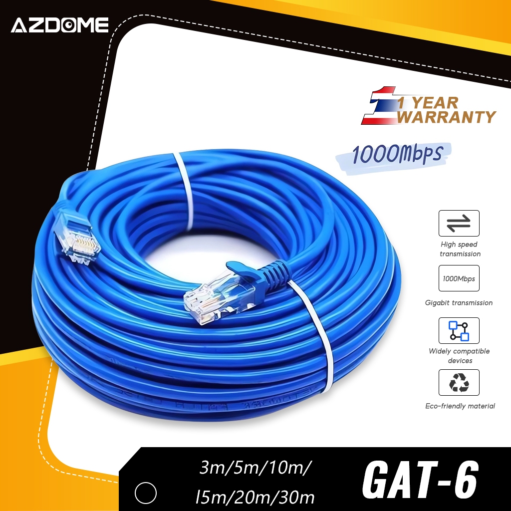 【ส่งไวจากไทย】1m ถึง 30M CAT5 RJ45 สายอีเธอร์เน็ต สาย Lan สายเครือข่ายอินเทอร์เน็ตกลางแจ้งที่มี ...