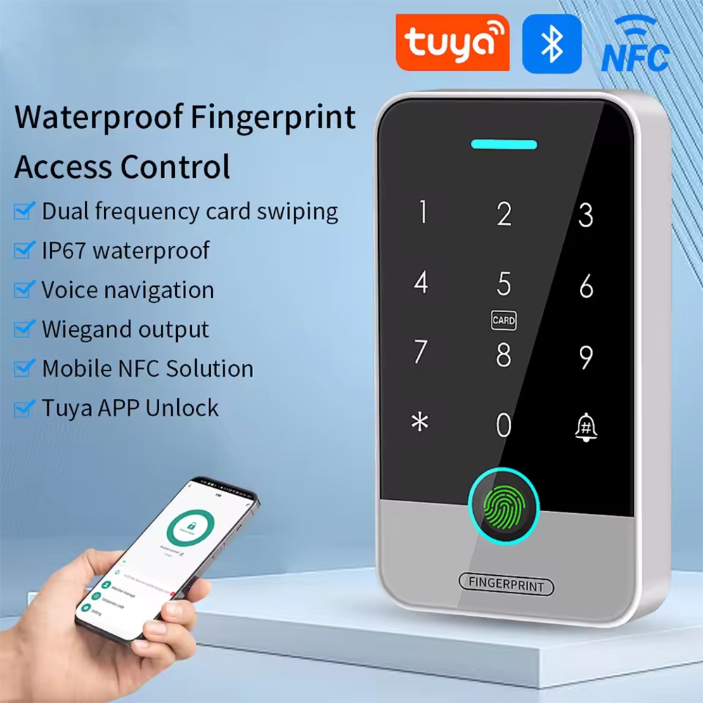 Ip67 ระบบประตูควบคุมการเข้าถึง Tuya RFID 125K 13.56Mhz NFC บลูทูธปุ่มกด ...