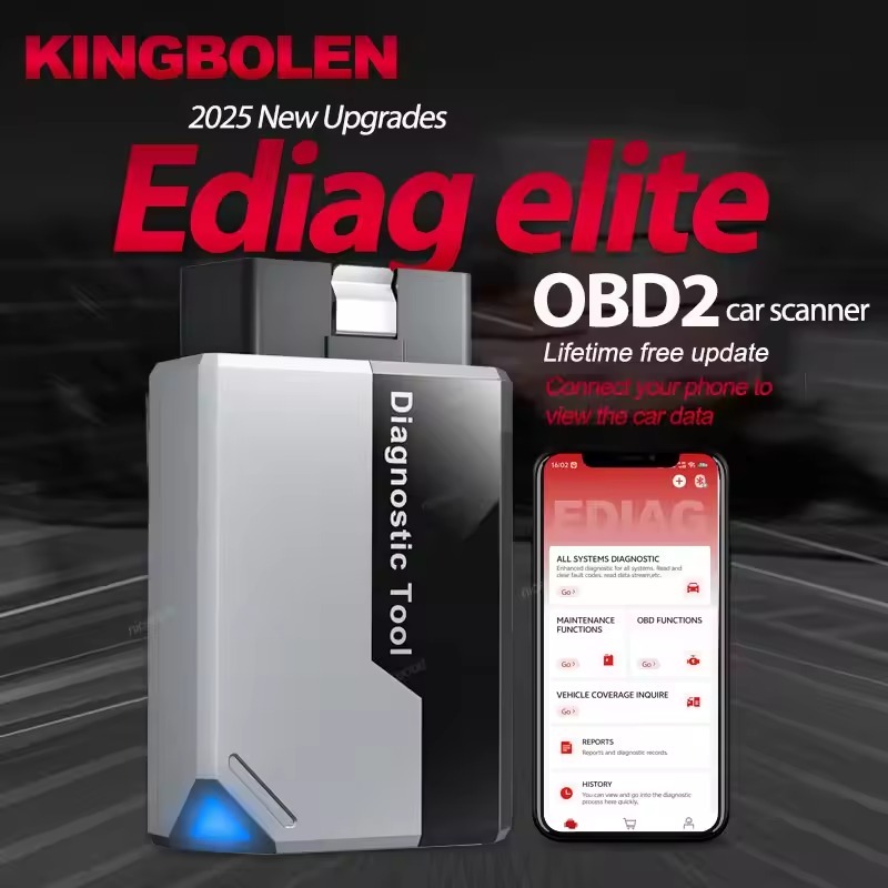 KINGBOLEN EDIAG ELITE OBD2 เครื่องสแกน เครื่องมือวินิจฉัยรถยนต์ทุกระบบ 15 ครั้ง การควบคุม ...