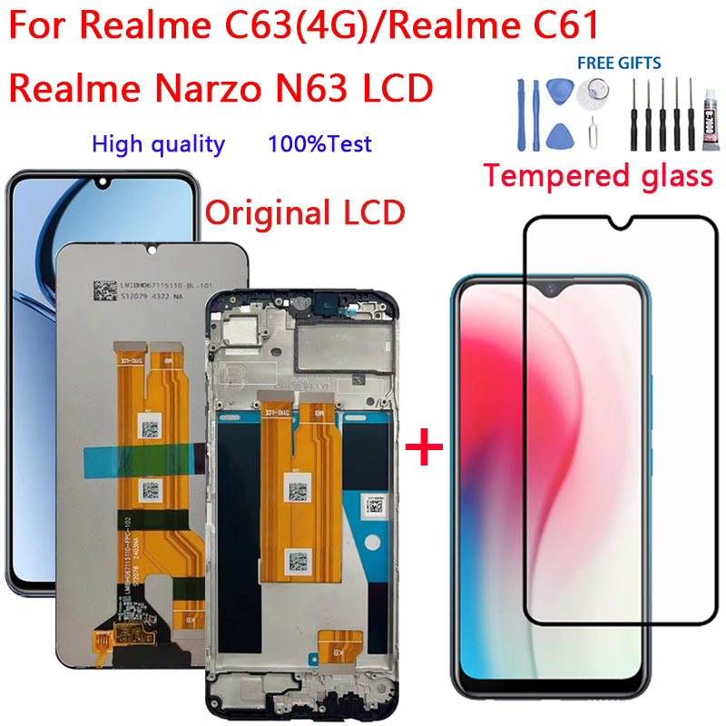 6.74 "LCD สําหรับ Realme C63(4G)/Realme C61 Realme Narzo N63 หน้าจอ ...