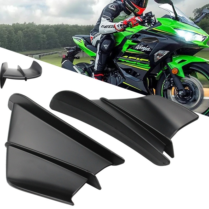 อุปกรณ์มอเตอร์ไซค์ ดัดแปลง Universal สีดํา Modified Wind Wing Air Inlet ...