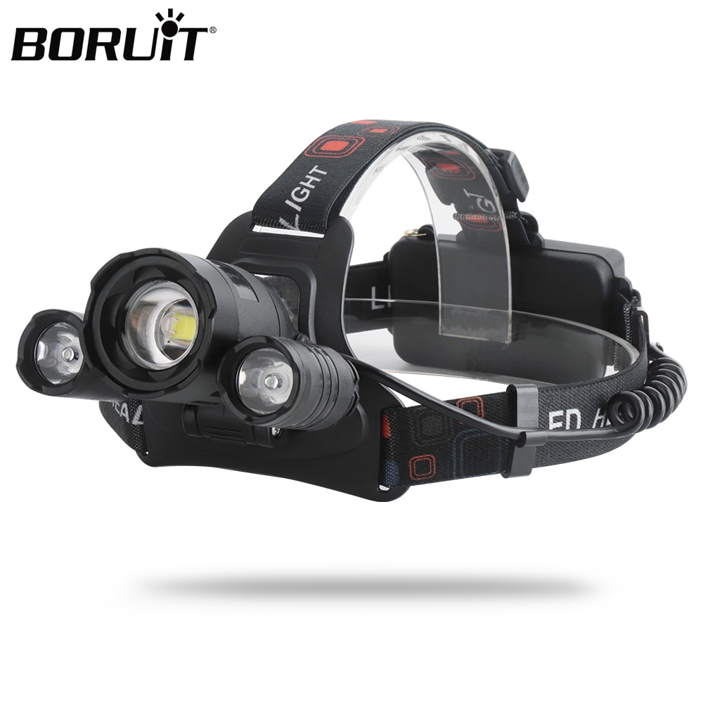 [ลดล้างสต๊อก] Boruit RJ-3000 LED Zoom ไฟหน้า 5 Mosds 3000LM USB ไฟหน้า ...