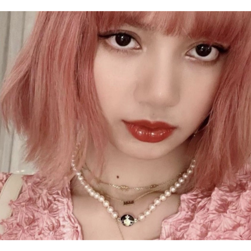 2025 ใหม่ LISA SAME TYPE สร้อยคอหัวเข็มขัดแม่เหล็ก Pearl Saturn ...