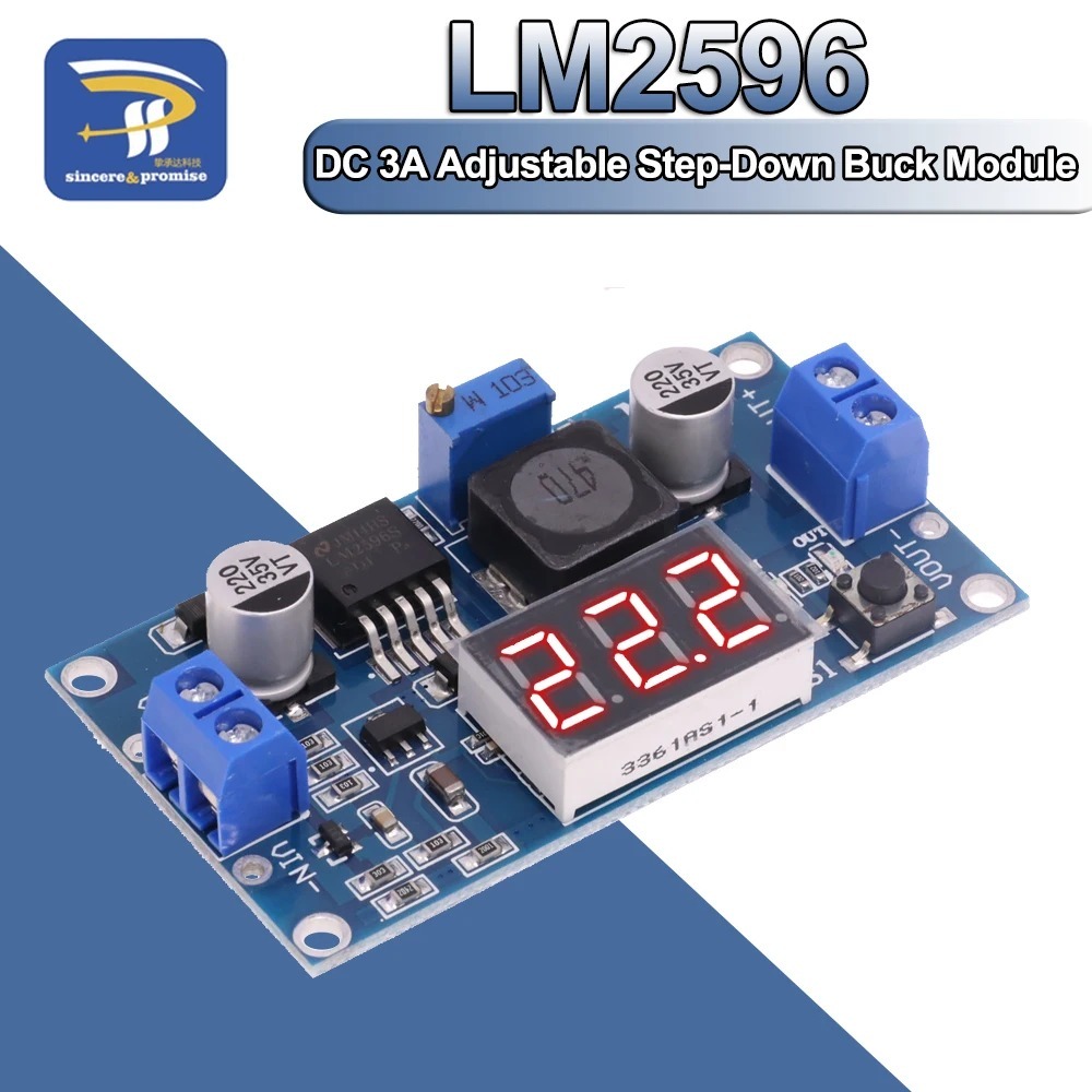 Lm2596 DC-DC 3A ปรับ Step-Down Buck โมดูล 4.5 V-40 V พร้อมดิจิตอล LED โวลต์มิเตอร์จอแสดงผล ...