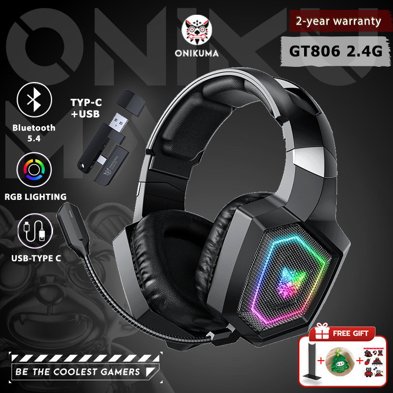 ONIKUMA GT806 (2.4G) หูฟังคอม Gaming headset Surround 7.1 สามโหมดการใช้ ...