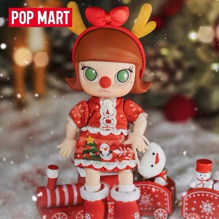 ของแท้ POPMART POPMART molly Christmas Reindeer Doll BJD ตุ๊กตาเคลื่อน ...