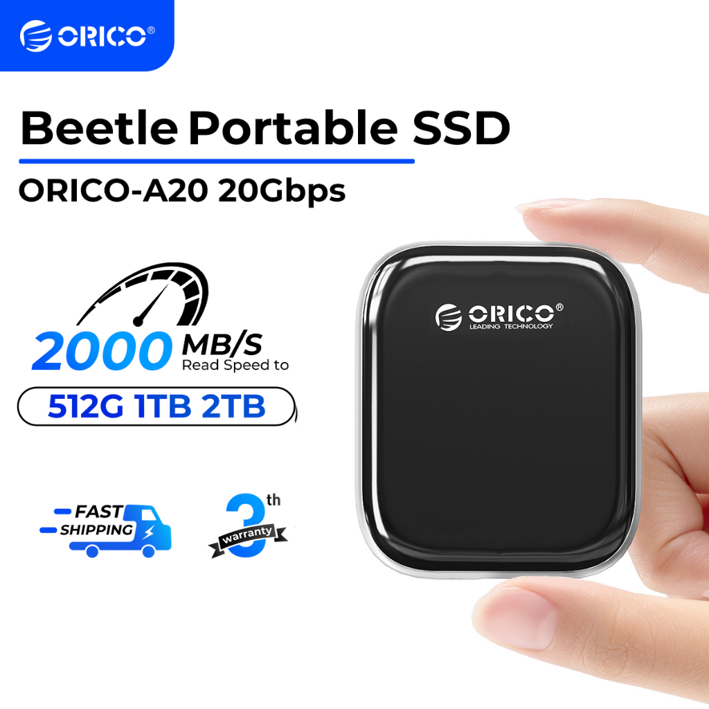 Orico Beetle แบบพกพา SSD 20Gbps ภายนอก Solid State Drive 2TB 1TB 512GB สําหรับ MacBook Mac mini ...