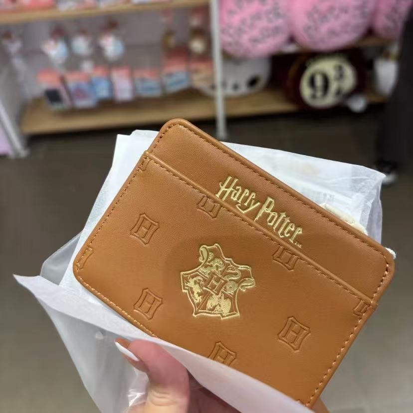 Miniso Harry Potter Classic Pattern Card Holder Brown Hogwarts Wallet ...