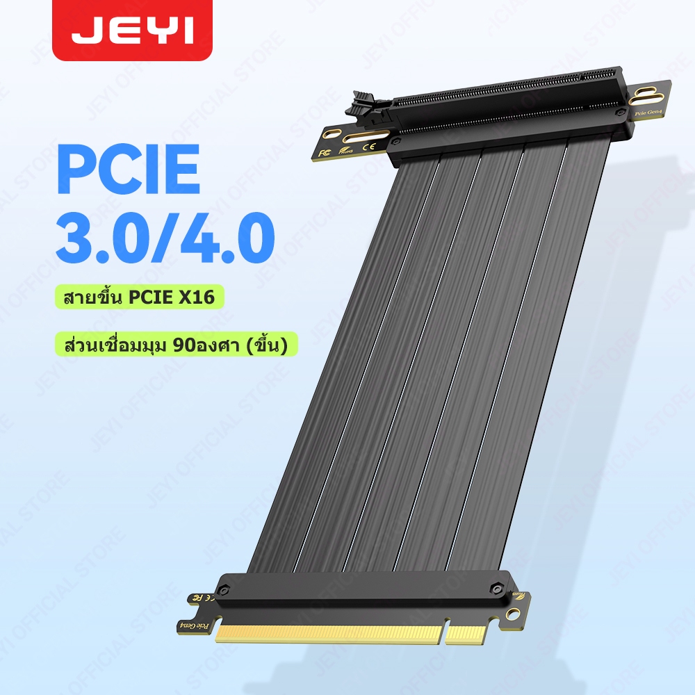 Jeyi PCIe 4.0 Riser สาย 90 องศา, PCIe 3.0/4.0 x16 สาย, EMI Shielded GPU ...